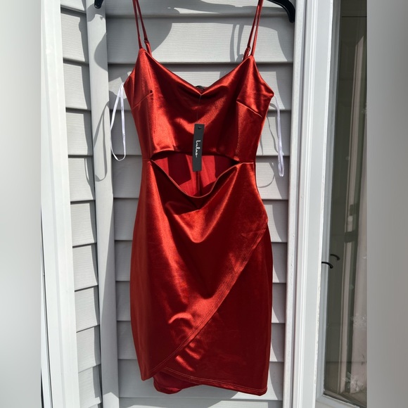 Lulus | Dresses | Rust Colored Mini Dress With Front Cutout | Poshmark